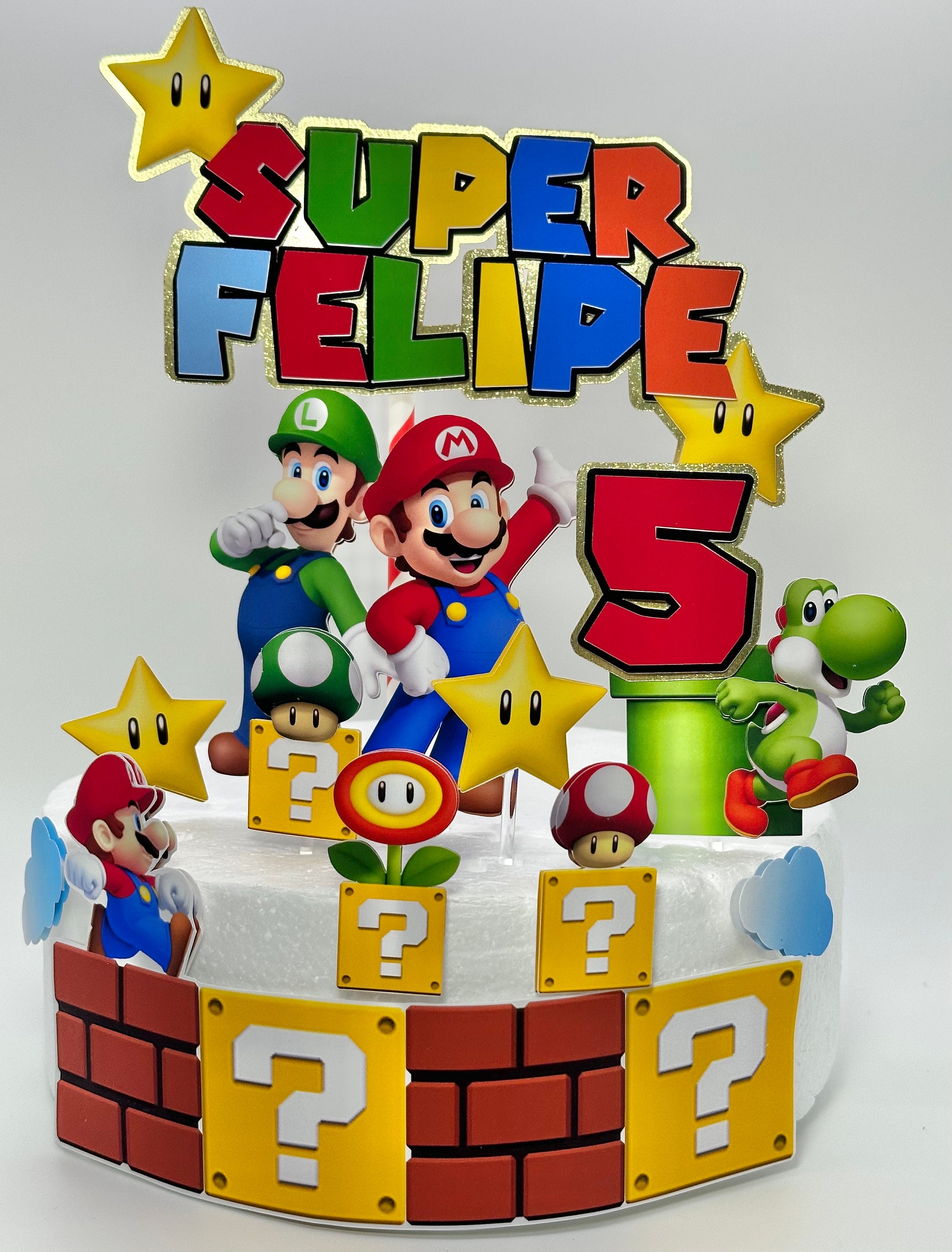 Mario Inspired Theme Cake Topper - Mario Party Decor - Etsy