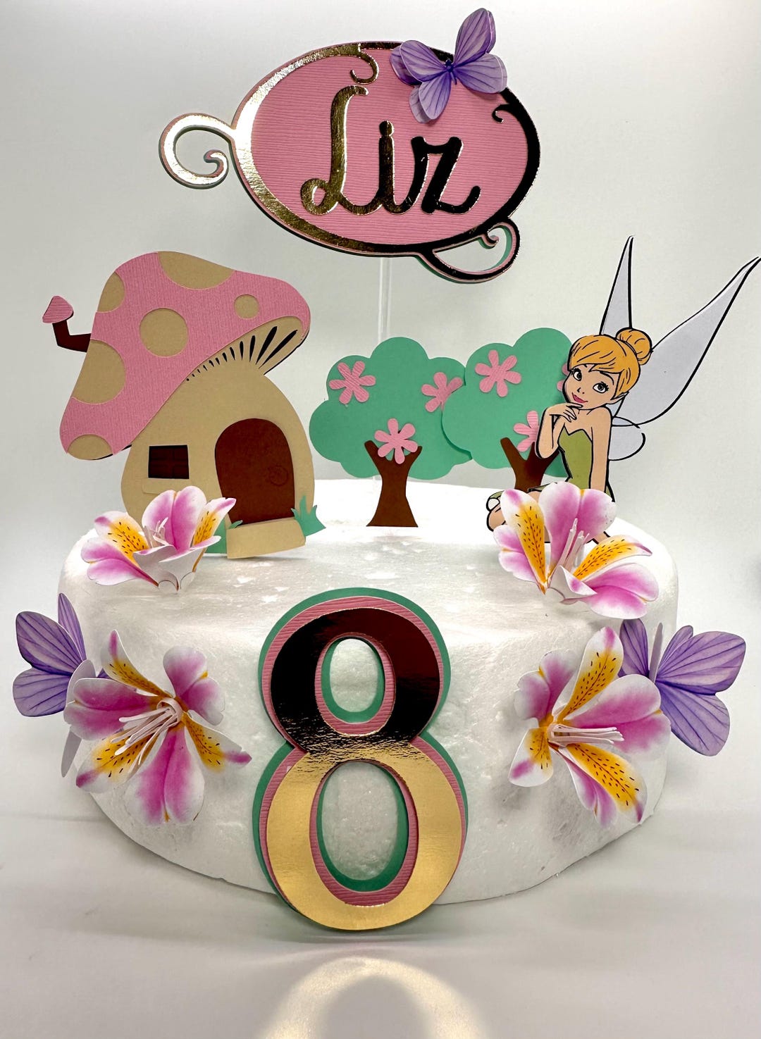 Tinkerbell Inspired Theme Cake Topper - Tinkerbell Party Decor - Etsy