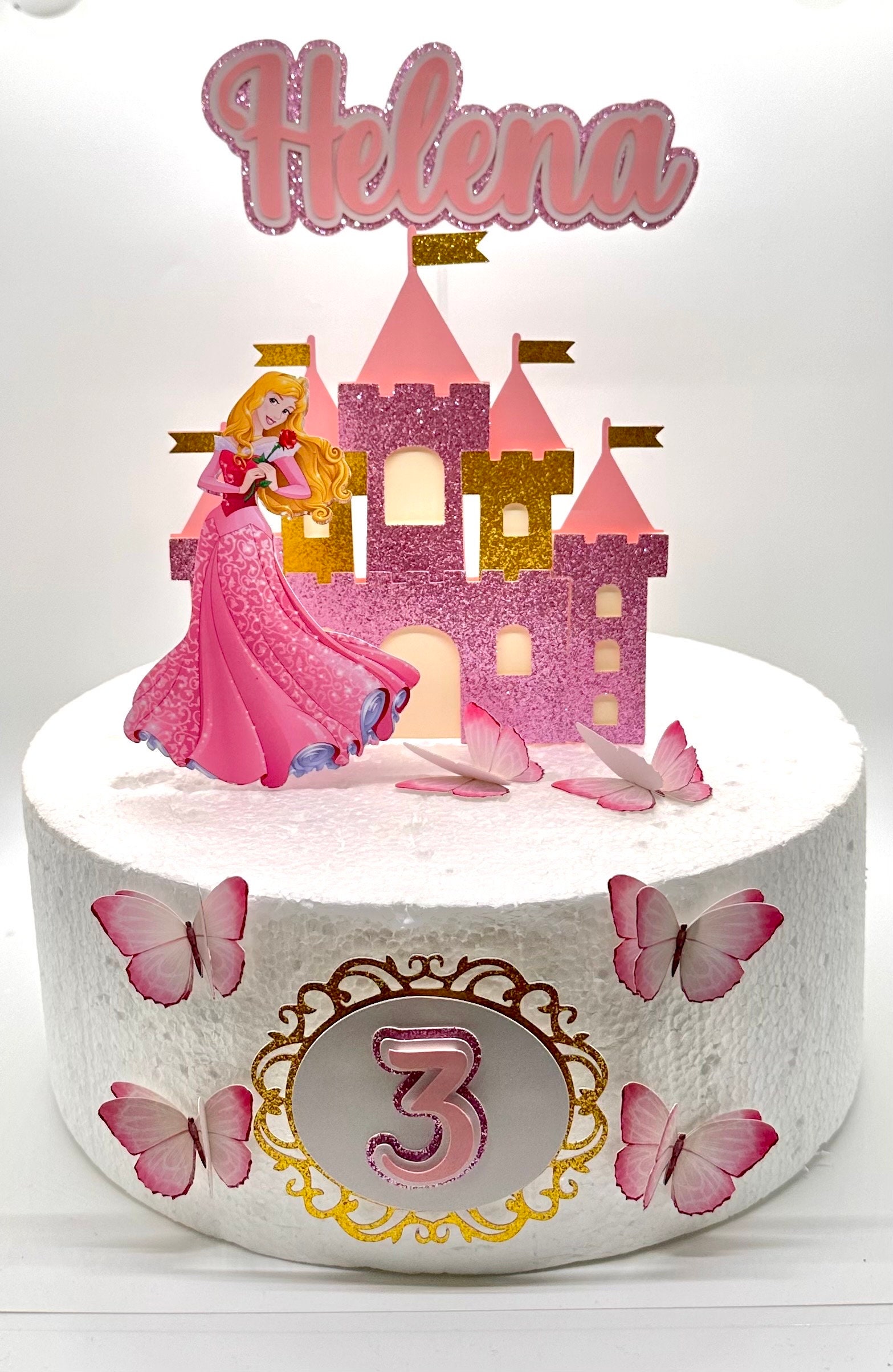 Princess Aurora Theme Cake Topper - the Sleeping Beauty Party Decor - Etsy