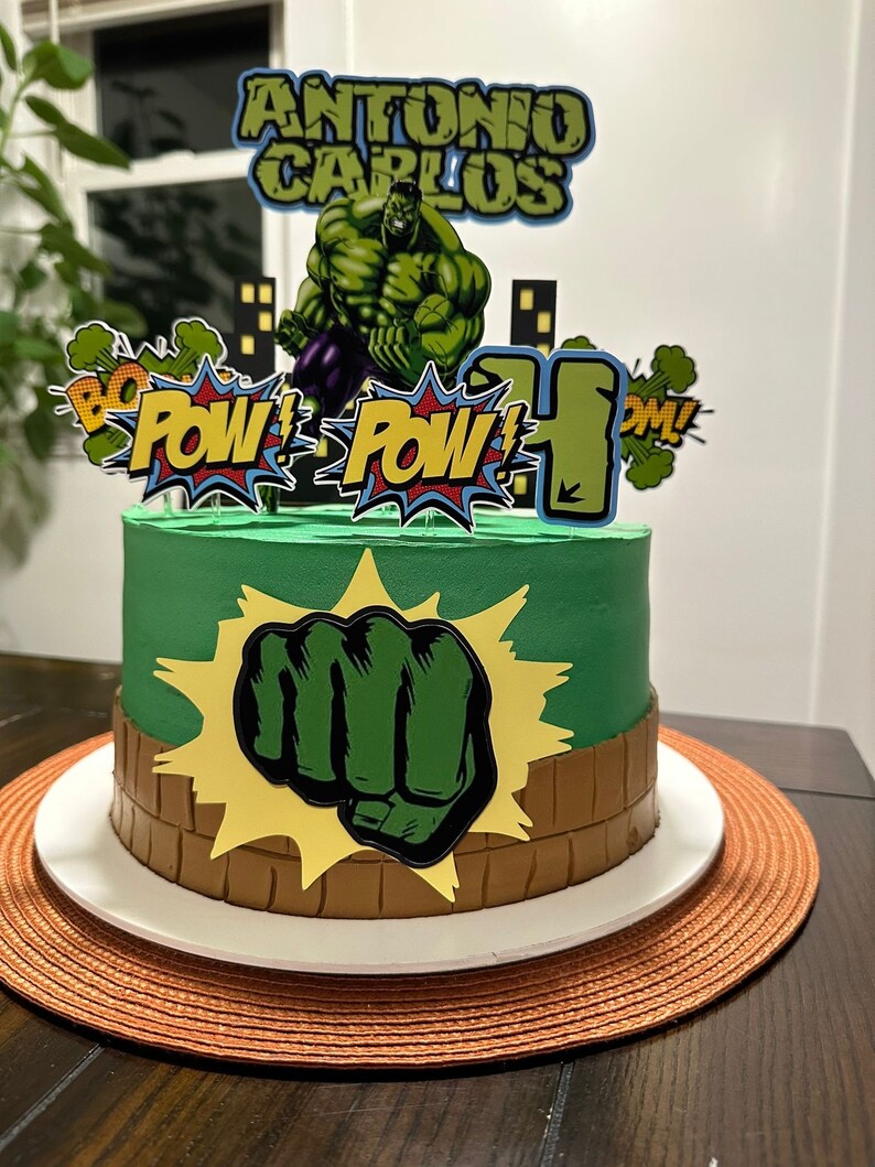 Hulk Inspired Theme Cake Topper Hulk Party Decor - Etsy