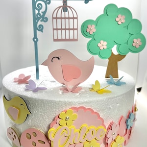 Garden Theme Cake Topper - Birds Party Decor - Etsy