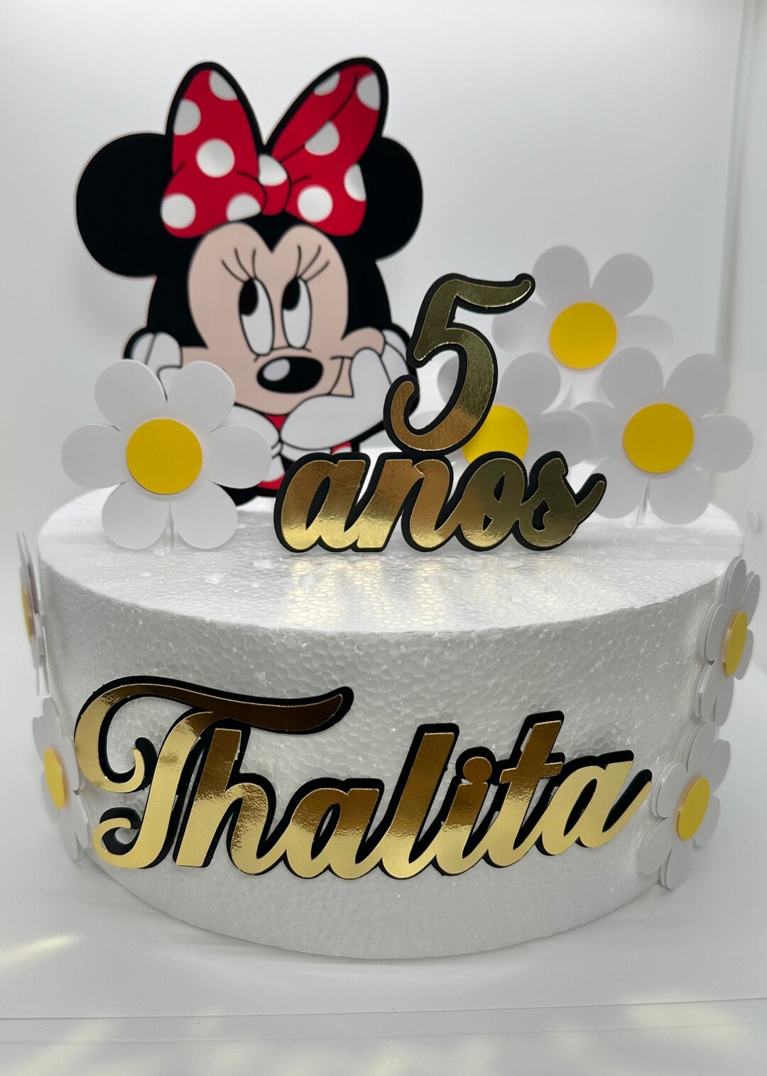 Minnie Mouse Theme Cake Topper - Red Minnie Mouse Party Decor - Etsy