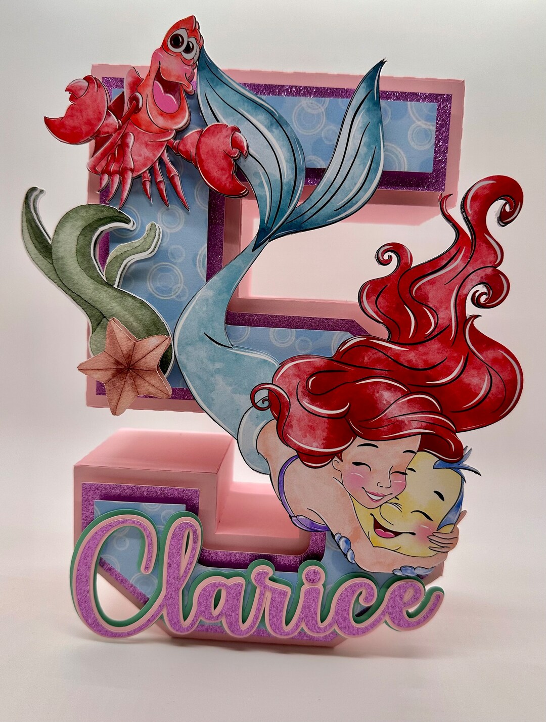 Ariel Little Mermaid Theme 3D Letters and Numbers - Ariel Little ...