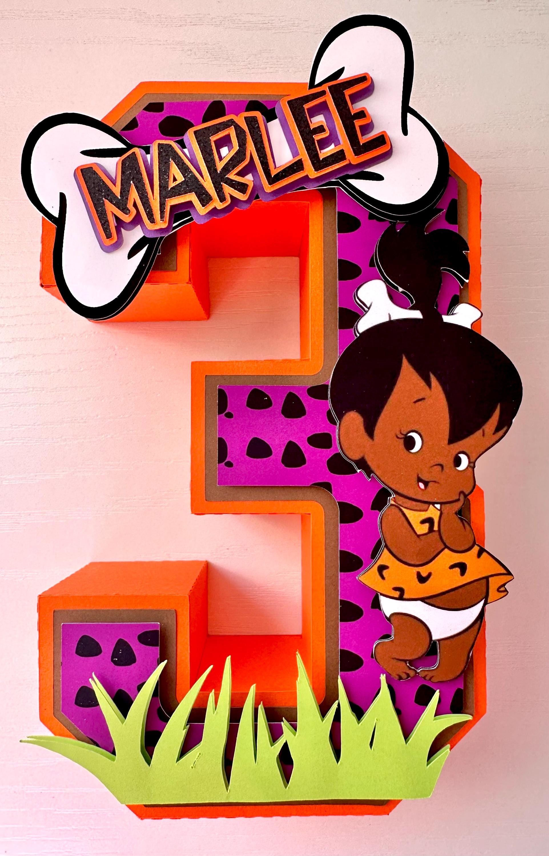Flintstones Theme 3D Letter or Number - Handmade Party Decor. - Etsy
