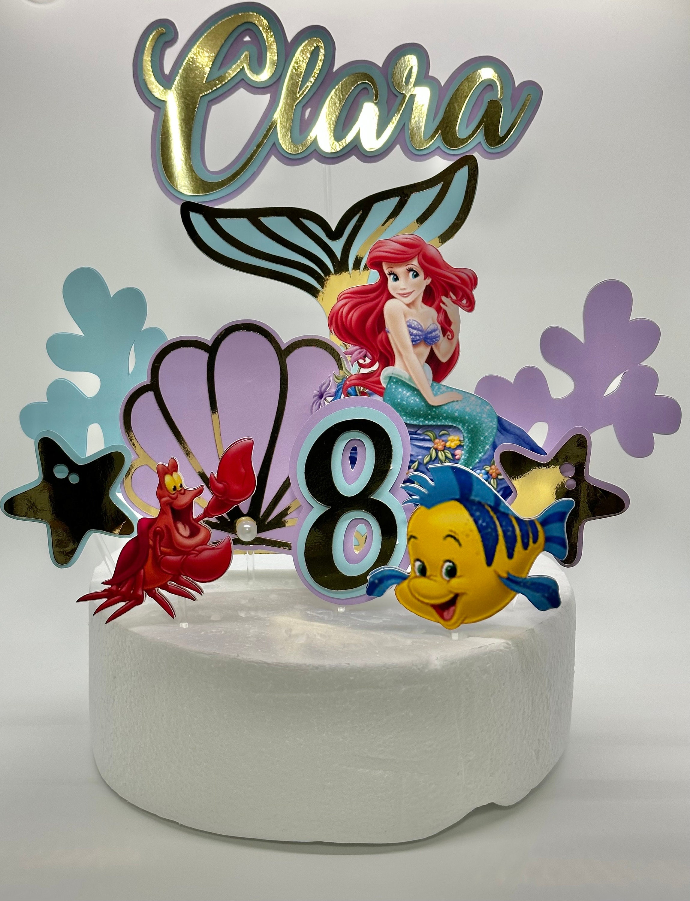 Little Mermaid Inspired Theme Cake Topper Little Mermaid - Etsy
