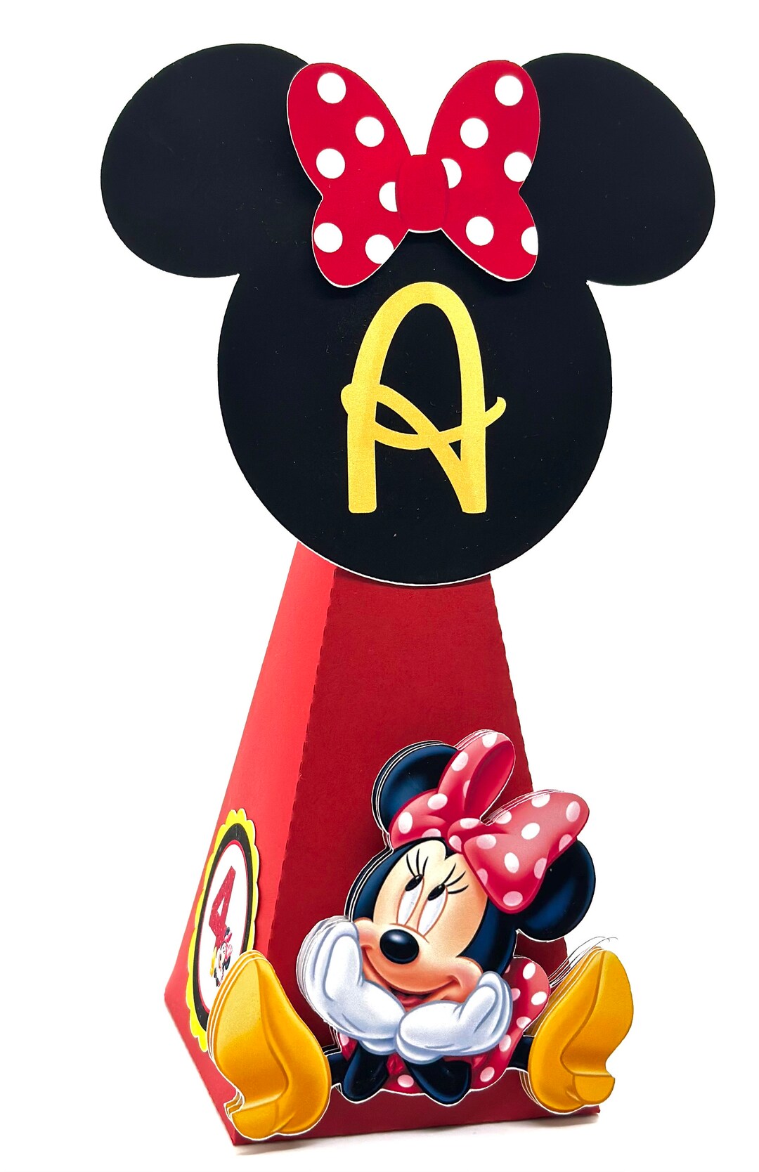 Minnie Mouse Favor Box - Minnie Mouse Pyramid Box - Minnie Mouse Party ...