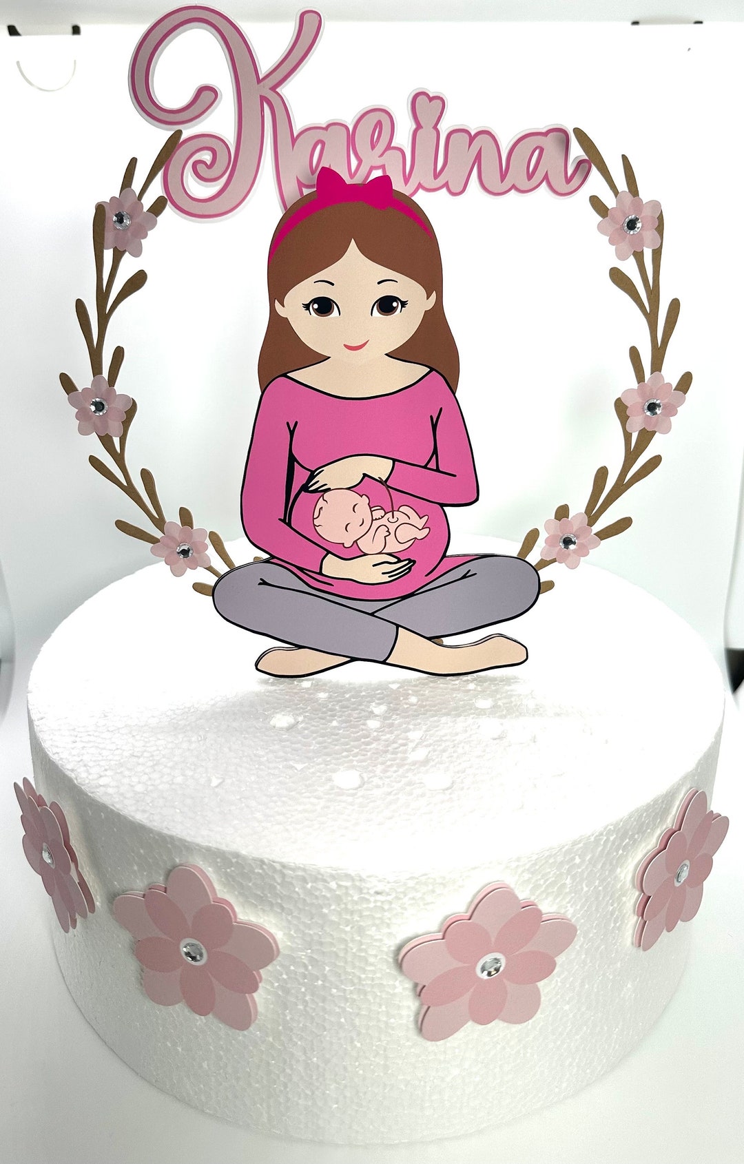 Pregnant Woman Cake Topper - Pregnant Woman Party Decor - Etsy