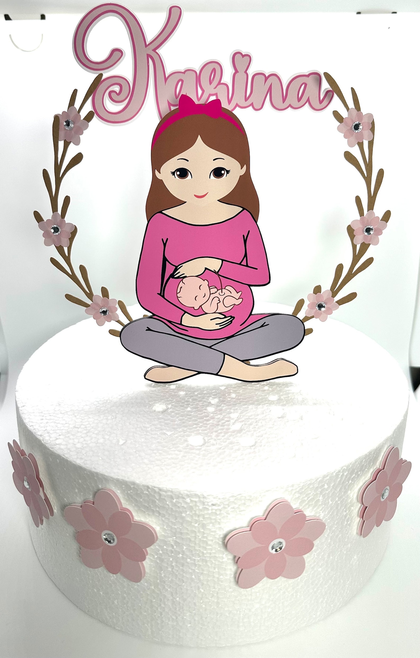 Pregnant Woman Cake Topper - Pregnant Woman Party Decor - Etsy