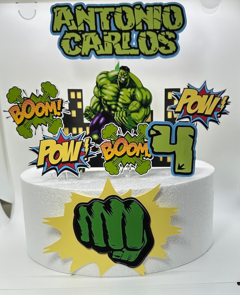 Hulk Inspired Theme Cake Topper Hulk Party Decor - Etsy