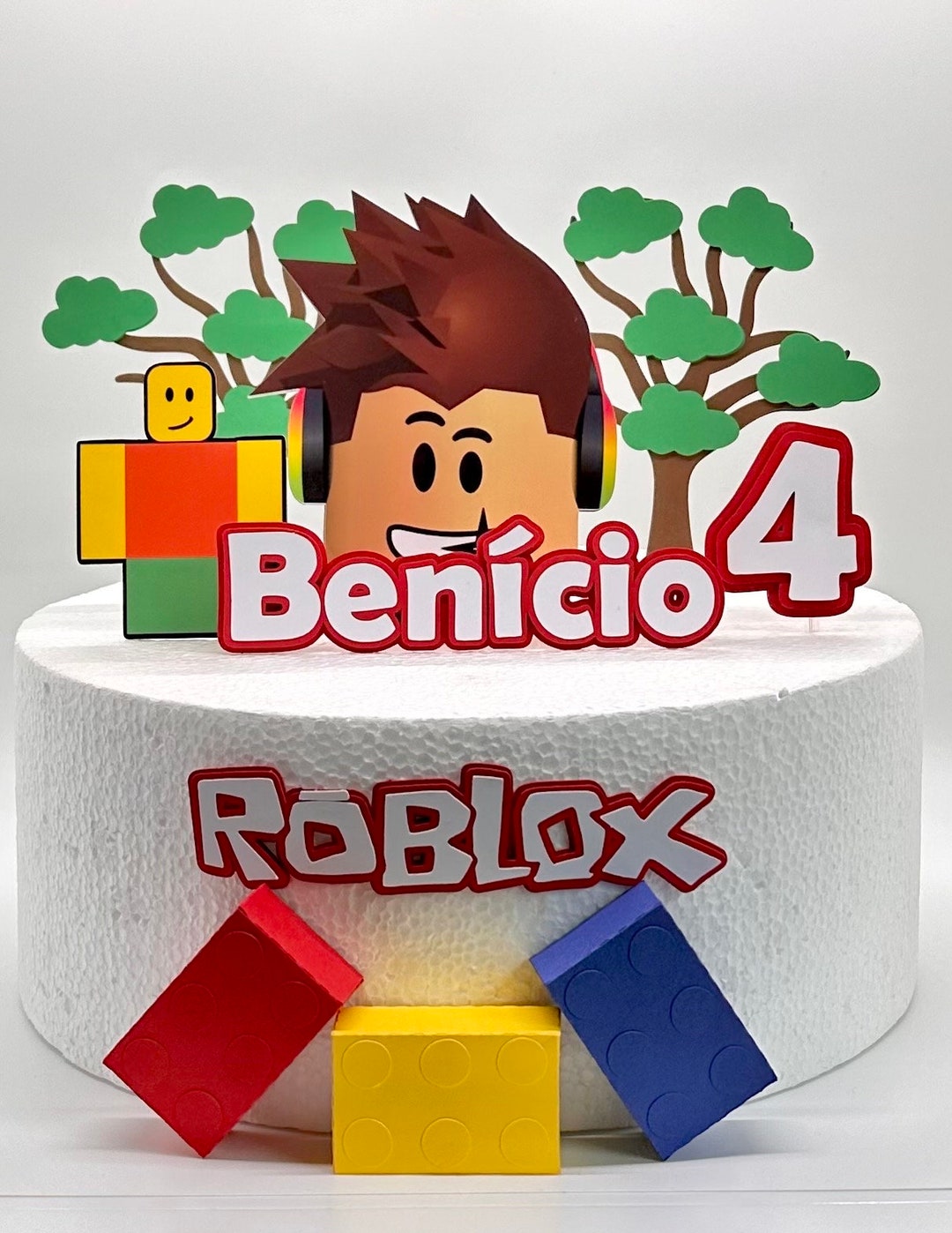 Roblox Theme Inspired Cake Topper - Roblox Party Decor - Etsy