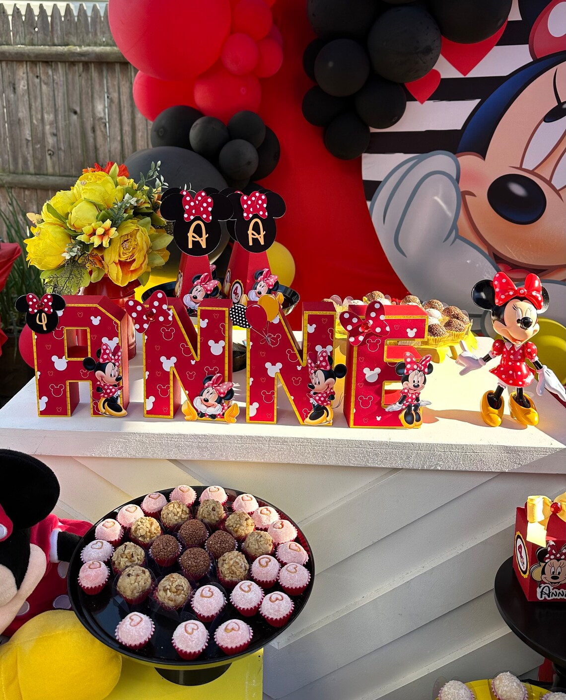 Minnie Mouse Theme 3D Letters Minnie Mouse Party Decor - Etsy