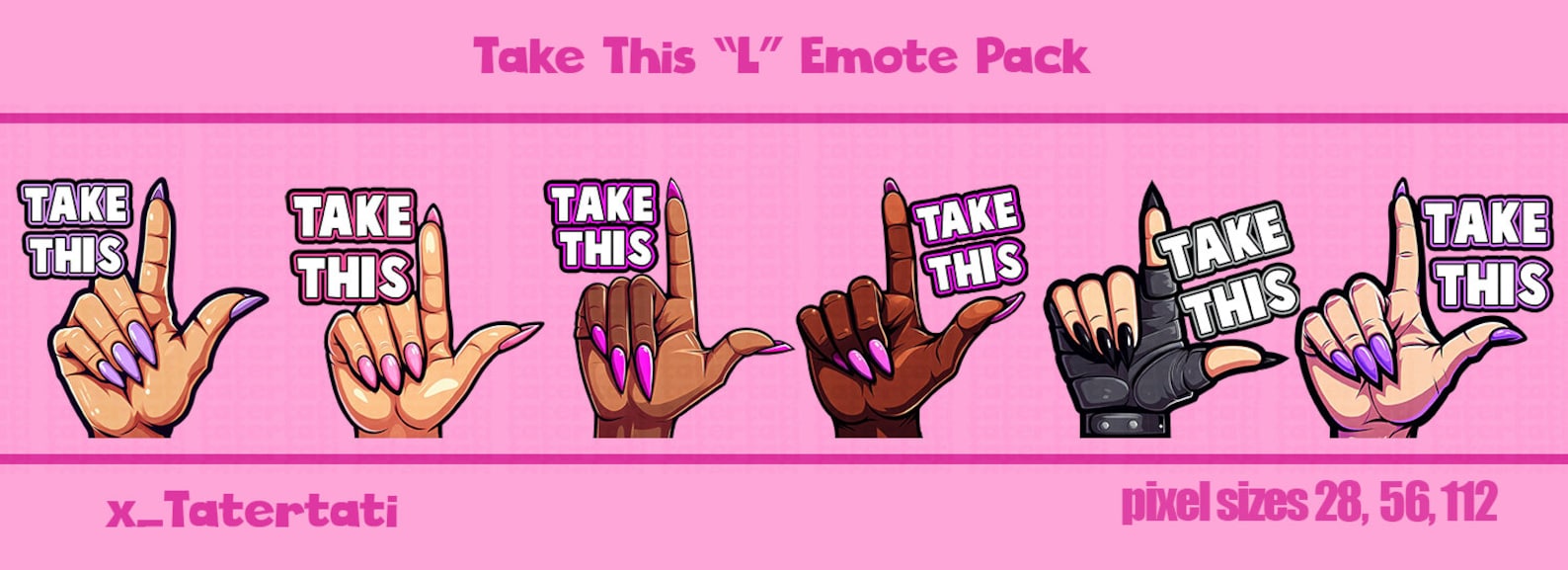 Take This "l" Emote | Loser Emote | Various Skin Tones | With/without ...