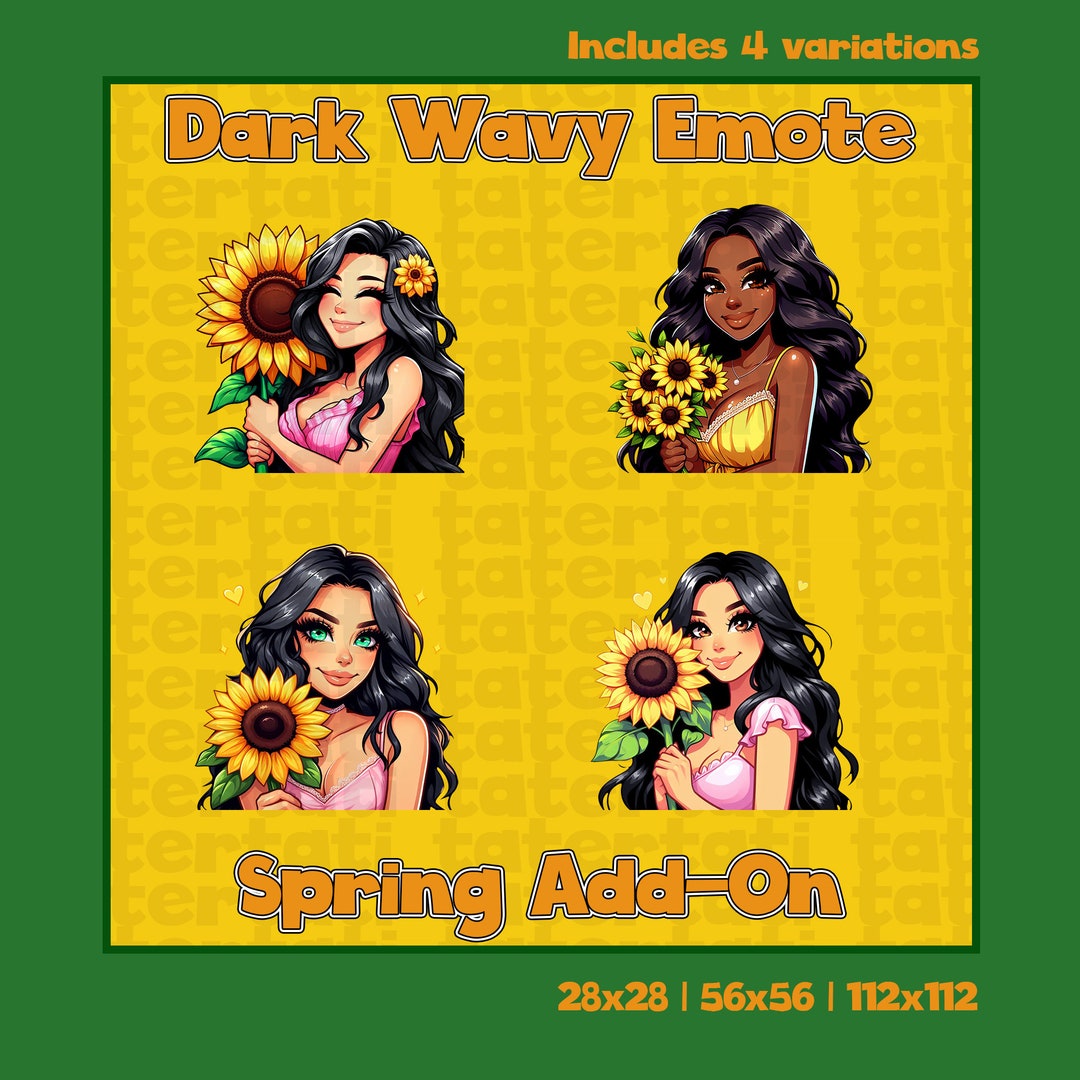 Wavy Hair | Spring Add on | Sunflower Hug Emote (updated) - Etsy