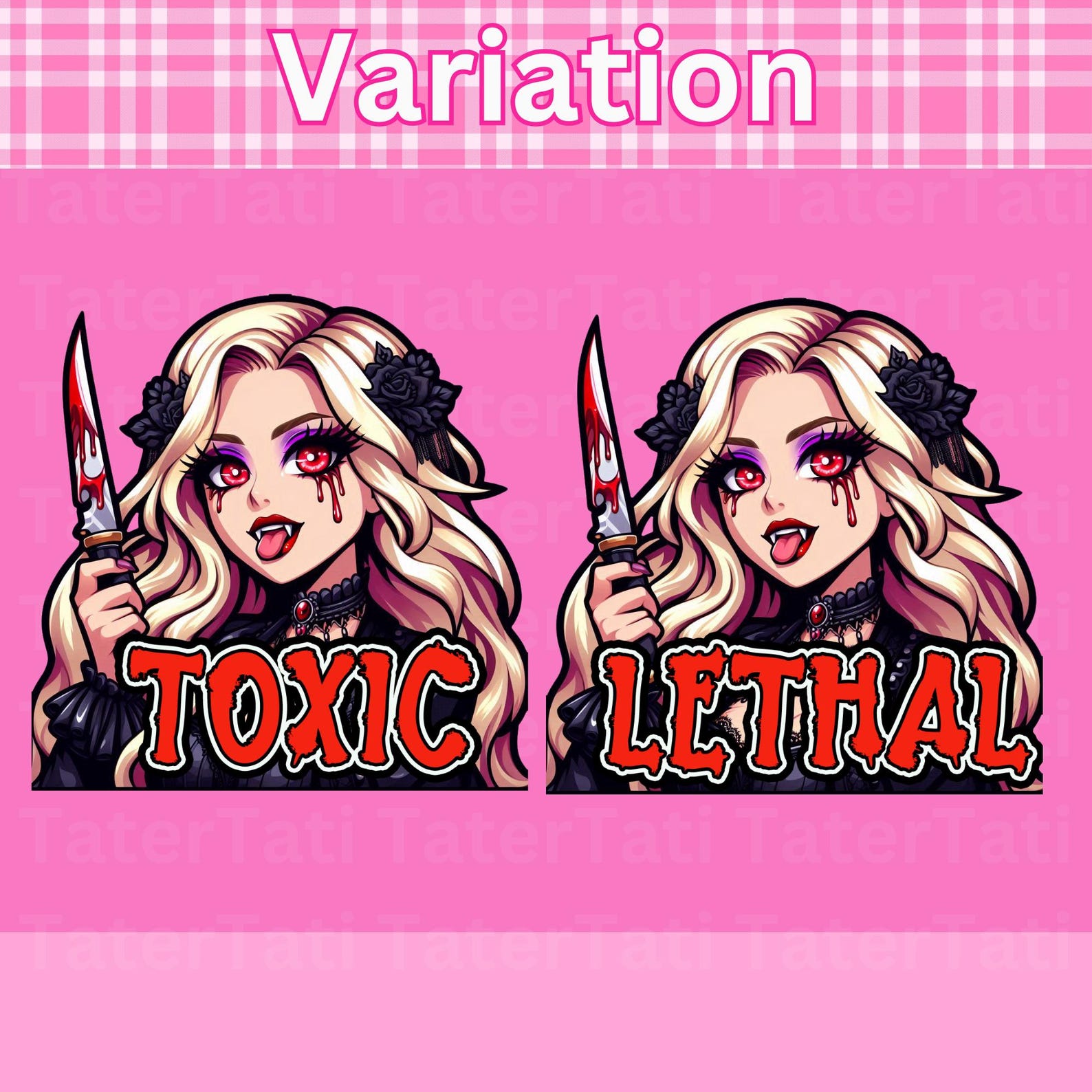 Vamp Bae - Vampire Emote Pack | Blonde Hair | Twitch Emotes | 10 Emotes ...