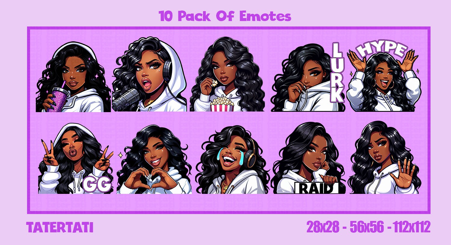 Twitch Emotes Black Girl Brown Skin/wavy - Etsy