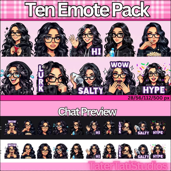 Twitch Emotes 10 Emote Pack Red Locs Brown Eyes requested - Etsy