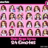 Mini Emote Pack Chibi Emotes 12 Pack Brown Eyes Dark Wavy Hair - Etsy