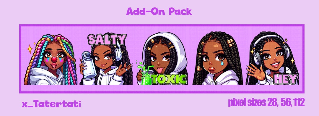 Twitch Emotes | Black Girl | Braids | Part 2 - Etsy