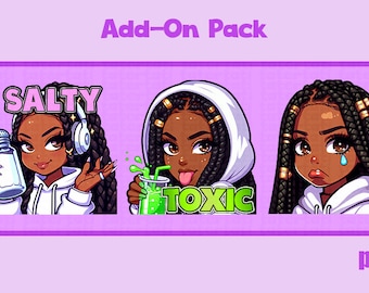8 Black Girl With Braids Twitch Emotes - Etsy