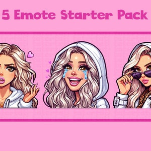 5 Emote Starter Pack | Blonde Hair | Wavy Hair | Blue/ Brown/ Green ...