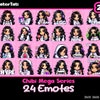 Mini Emote Pack Chibi Emotes 12 Pack Brown Eyes Dark Wavy Hair - Etsy