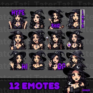 Witch Bae - Witch Emote Pack | Twitch Emotes | 13 Emotes | Updated* - Etsy