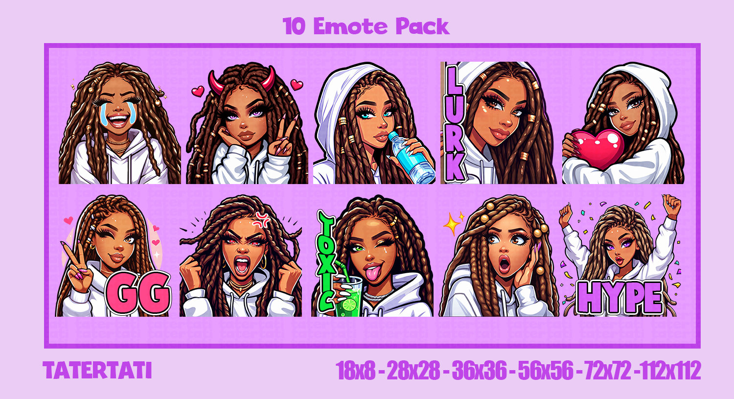 Twitch Emotes Black Girl Light Skin Locs - Etsy