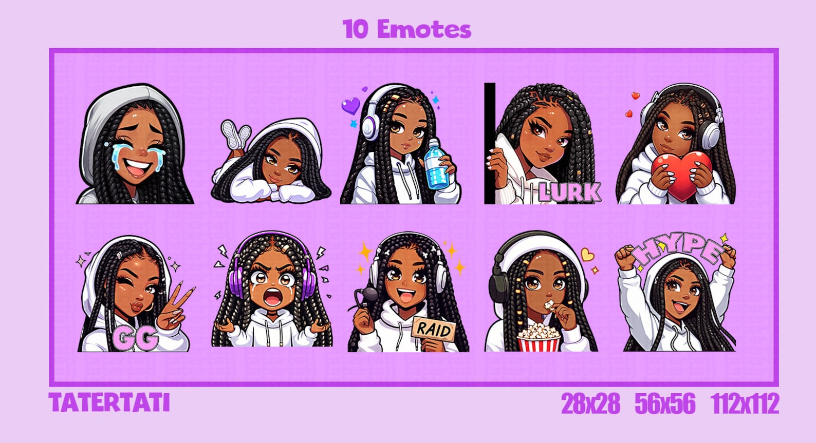 Twitch Emotes | Black Girl | Braids - Etsy