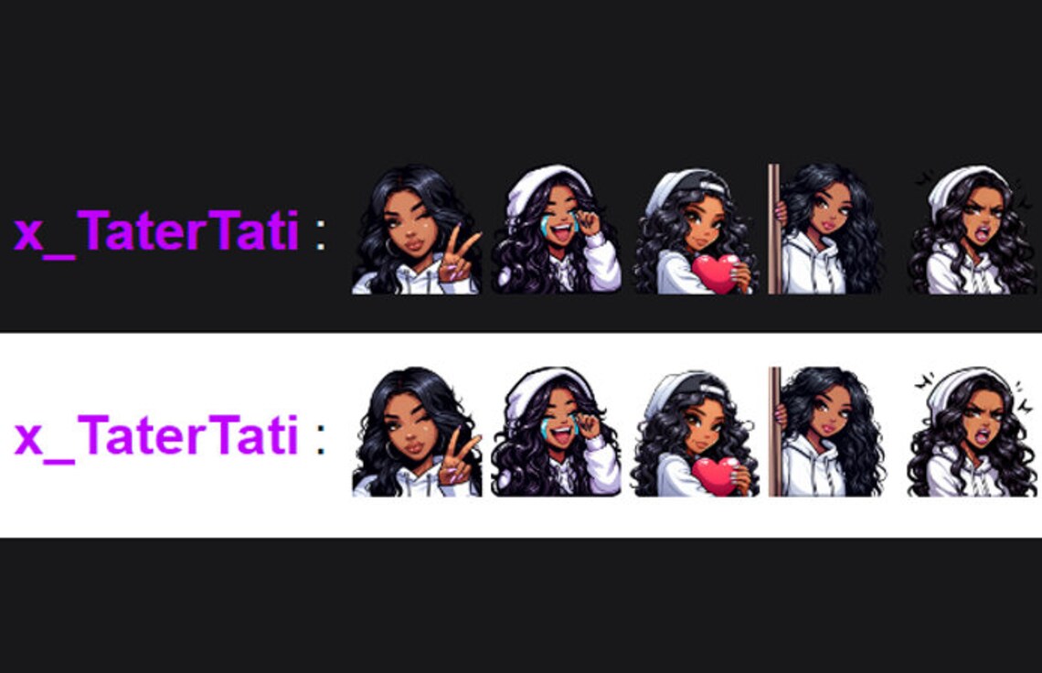 5 Emote Starter Pack | Dark Hair | Wavy Hair | Brown Girl | Brown Eyes ...