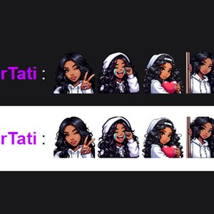 5 Emote Starter Pack | Dark Hair | Wavy Hair | Brown Girl | Brown Eyes ...