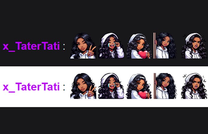 5 Emote Starter Pack | Dark Hair | Wavy Hair | Brown Girl | Brown Eyes ...