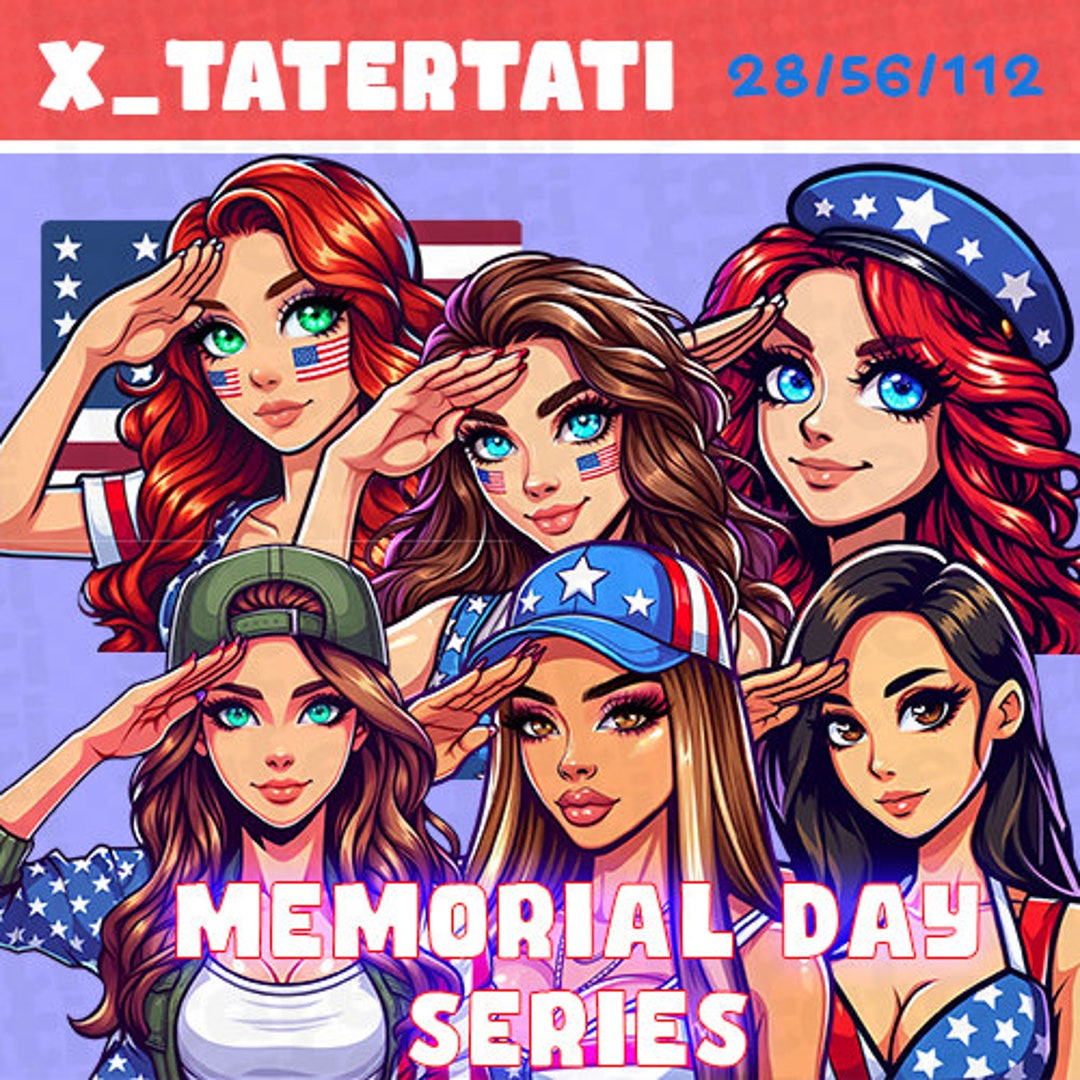 Patriotic Emote Pack | Women Saluting | Memorial Day Twitch Emotes ...