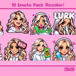 Twitch Emotes 10 Emote Pack Red Locs Brown Eyes requested - Etsy