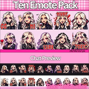 Vamp Bae - Vampire Emote Pack | Blonde Hair | Twitch Emotes | 10 Emotes ...