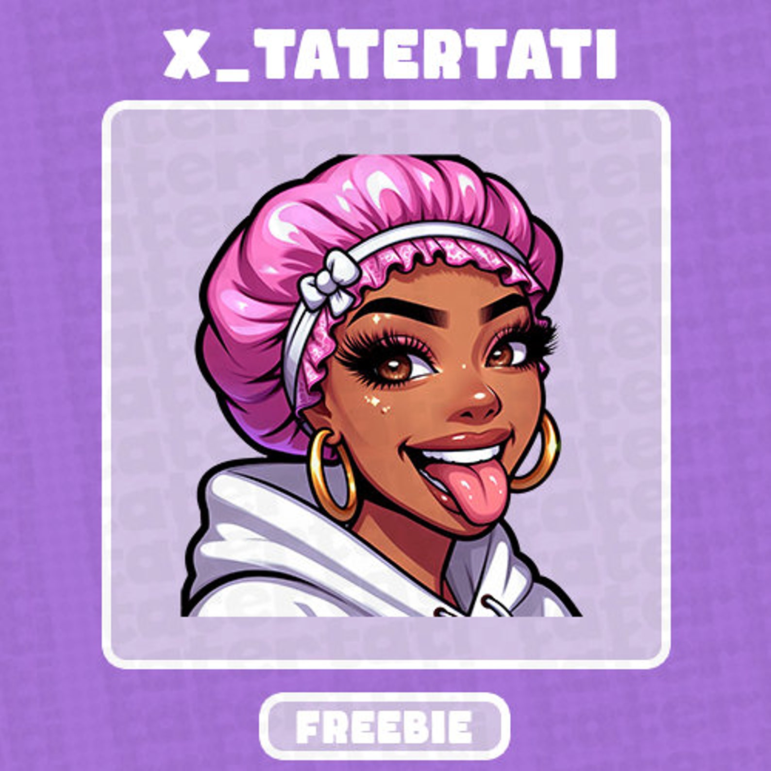 Pink Bonnet | Twitch Emotes | Black Girl | - Etsy