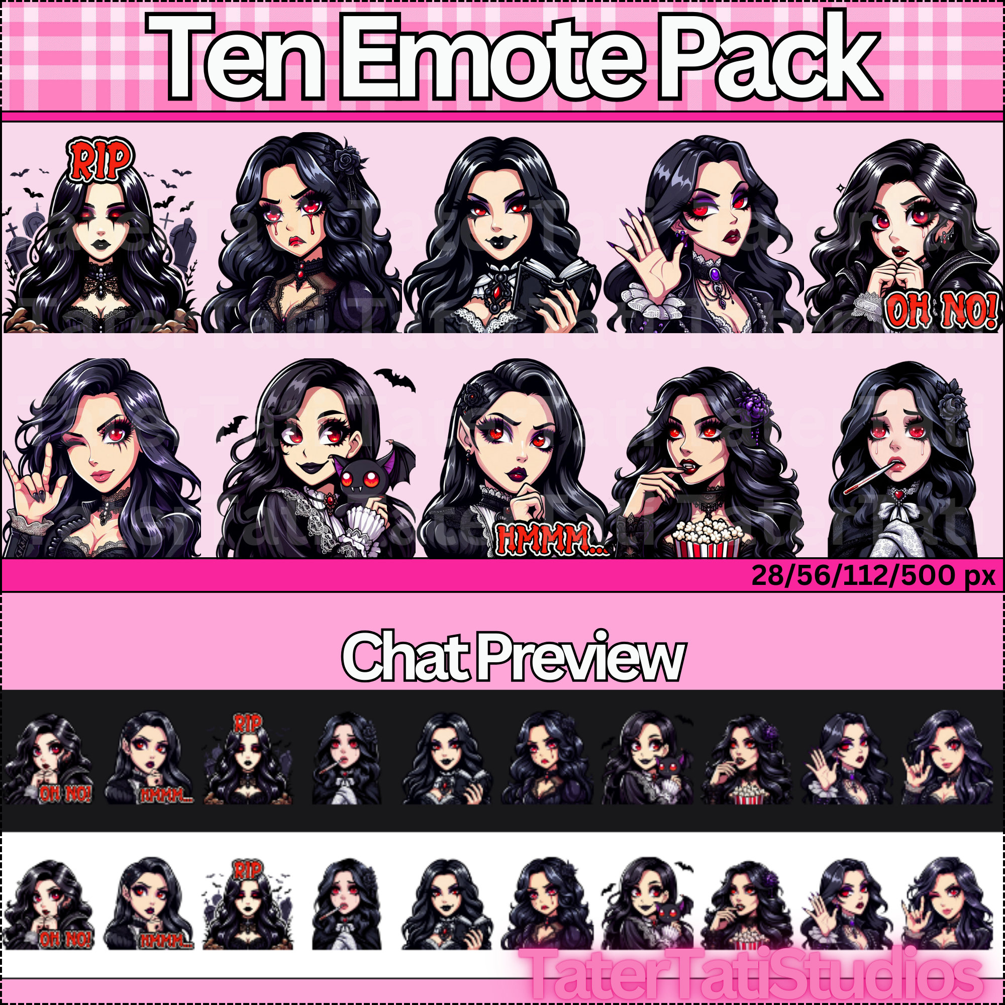 Vamp Bae - Vampire Emote Pack | Twitch Emotes | 10 Emotes | Crimson Red ...