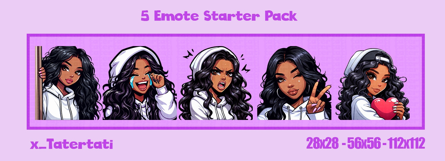 5 Emote Starter Pack | Dark Hair | Wavy Hair | Brown Girl | Brown Eyes ...