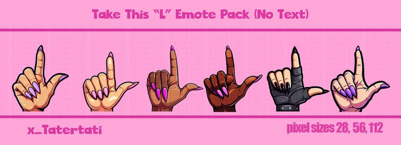 Take This "l" Emote | Loser Emote | Various Skin Tones | With/without ...