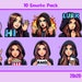 Twitch Emotes 13 Emote Pack Light Brown Hair Brown Eyes requested - Etsy