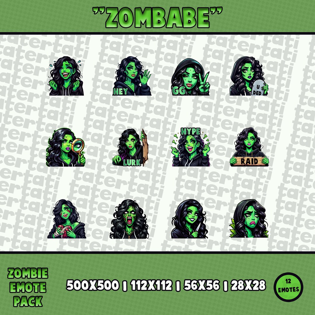Zombabe Emote Pack | 12 Glamorous Zombie Emotes + Freebie Icon/profile ...