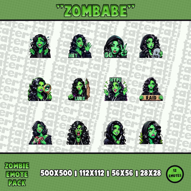 Zombabe Emote Pack | 12 Glamorous Zombie Emotes + Freebie Icon/profile ...