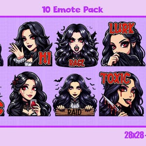 Vamp Bae - Vampire Emote Pack | Twitch Emotes | 11 Emotes | Crimson Red ...