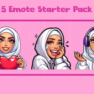 5 Emote Starter Pack | Brown Eyes | Hijab - Etsy