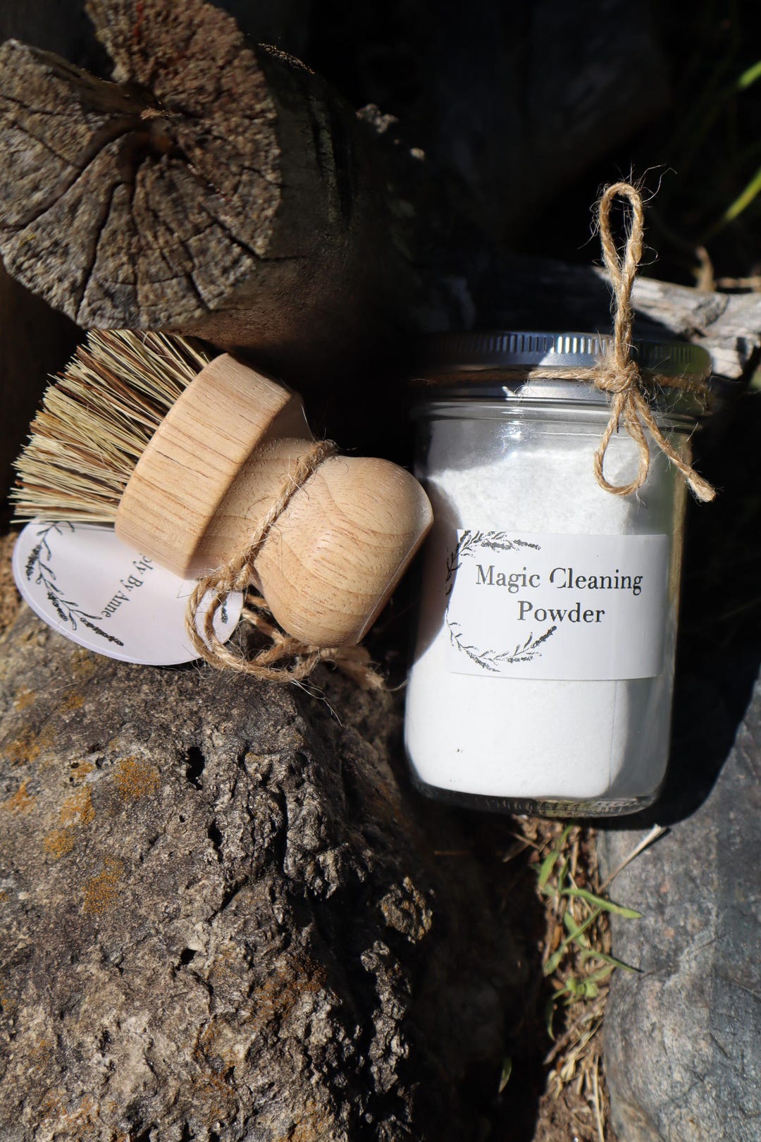 Eco Friendly Cleaning Powder, Chemical Free With Bamboo Brush, Scented ...