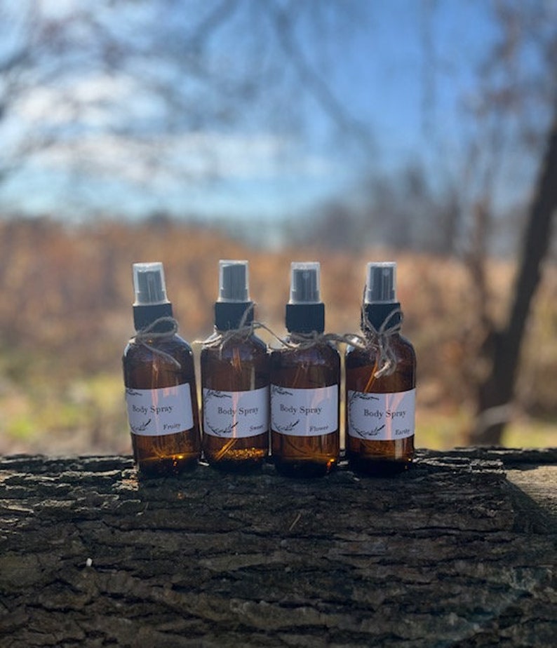 Body Sprays, Set of Four Scents Alcohol Free Body Mist Set All Natural ...