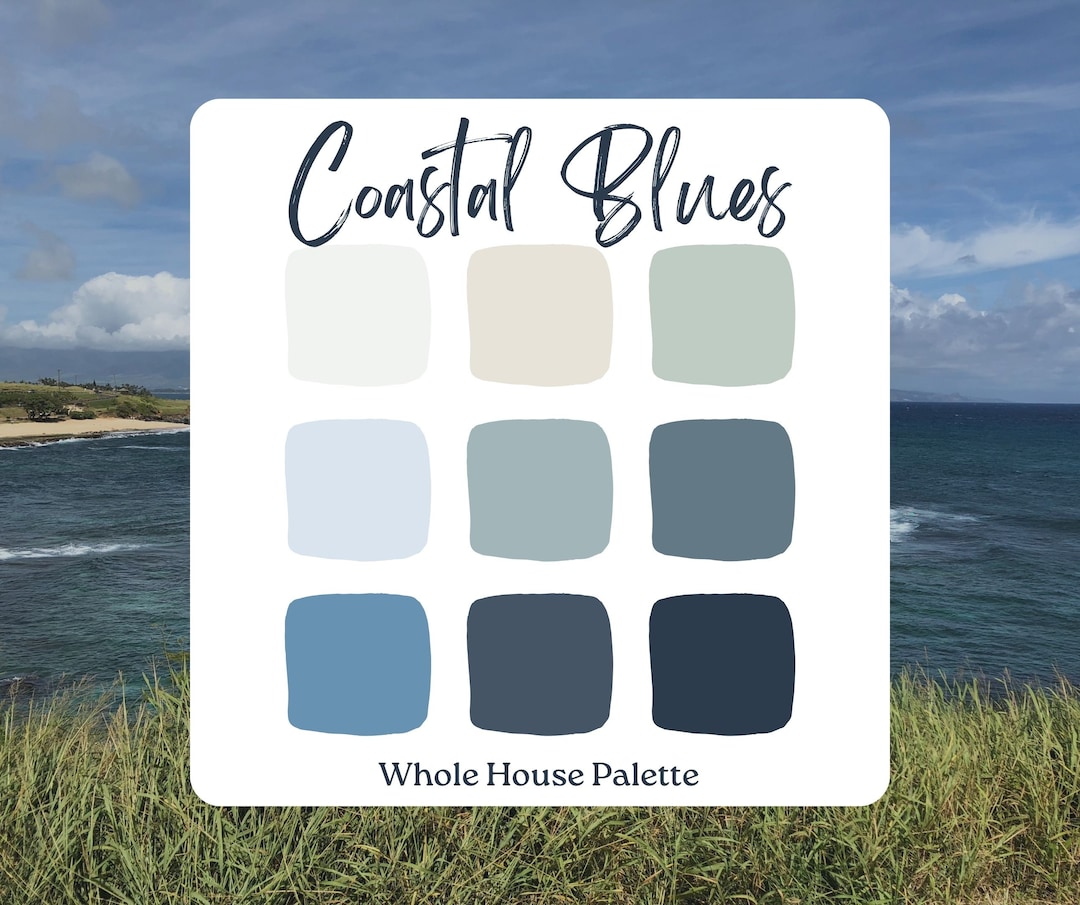 Coastal Blues Paint Palette, Benjamin Moore, Interior Paint Colors ...