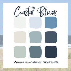 Coastal Blues Paint Palette, Benjamin Moore, Interior Paint Colors ...
