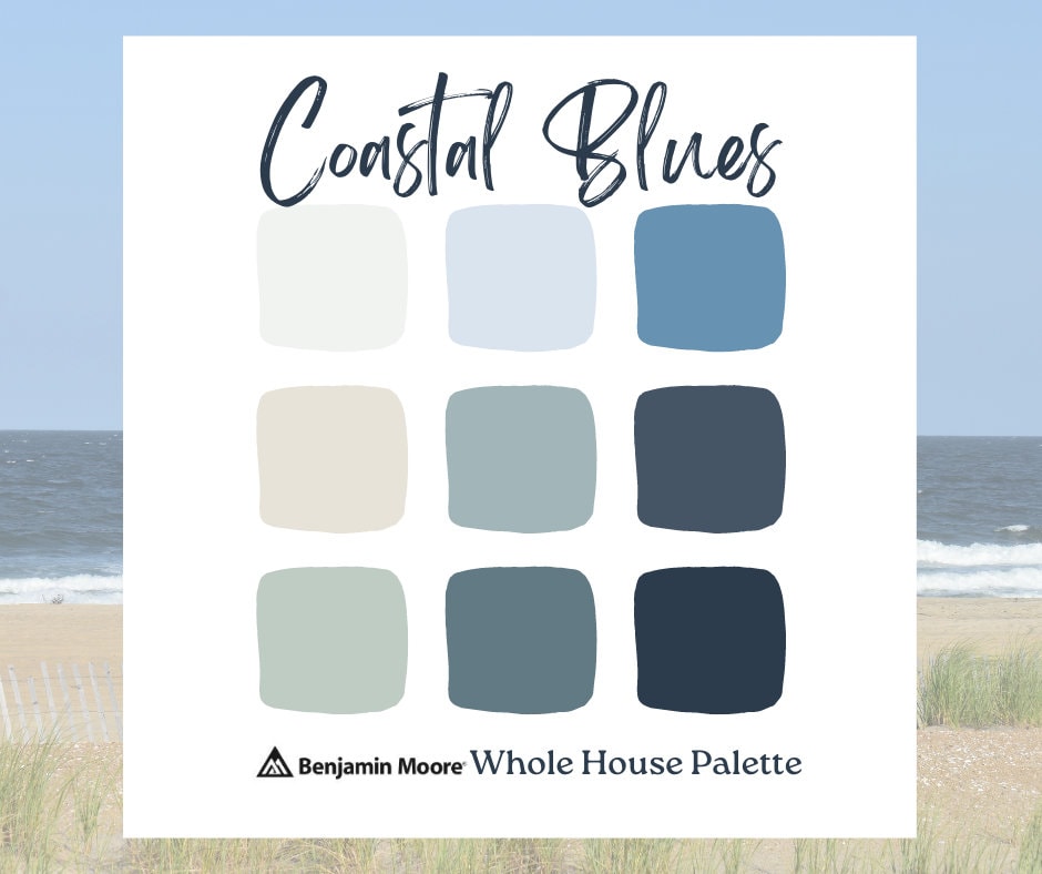 Coastal Blues Paint Palette, Benjamin Moore, Interior Paint Colors ...