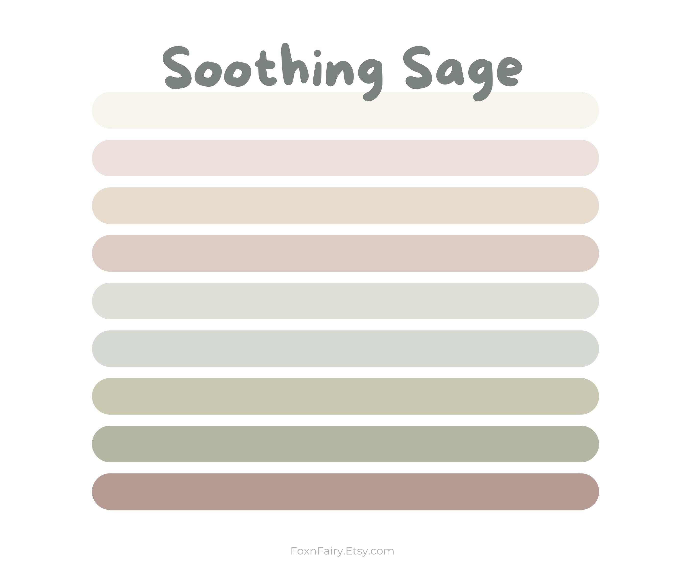 Soothing Sage Paint Palette: Benjamin Moore Interior Colors (PDF ...