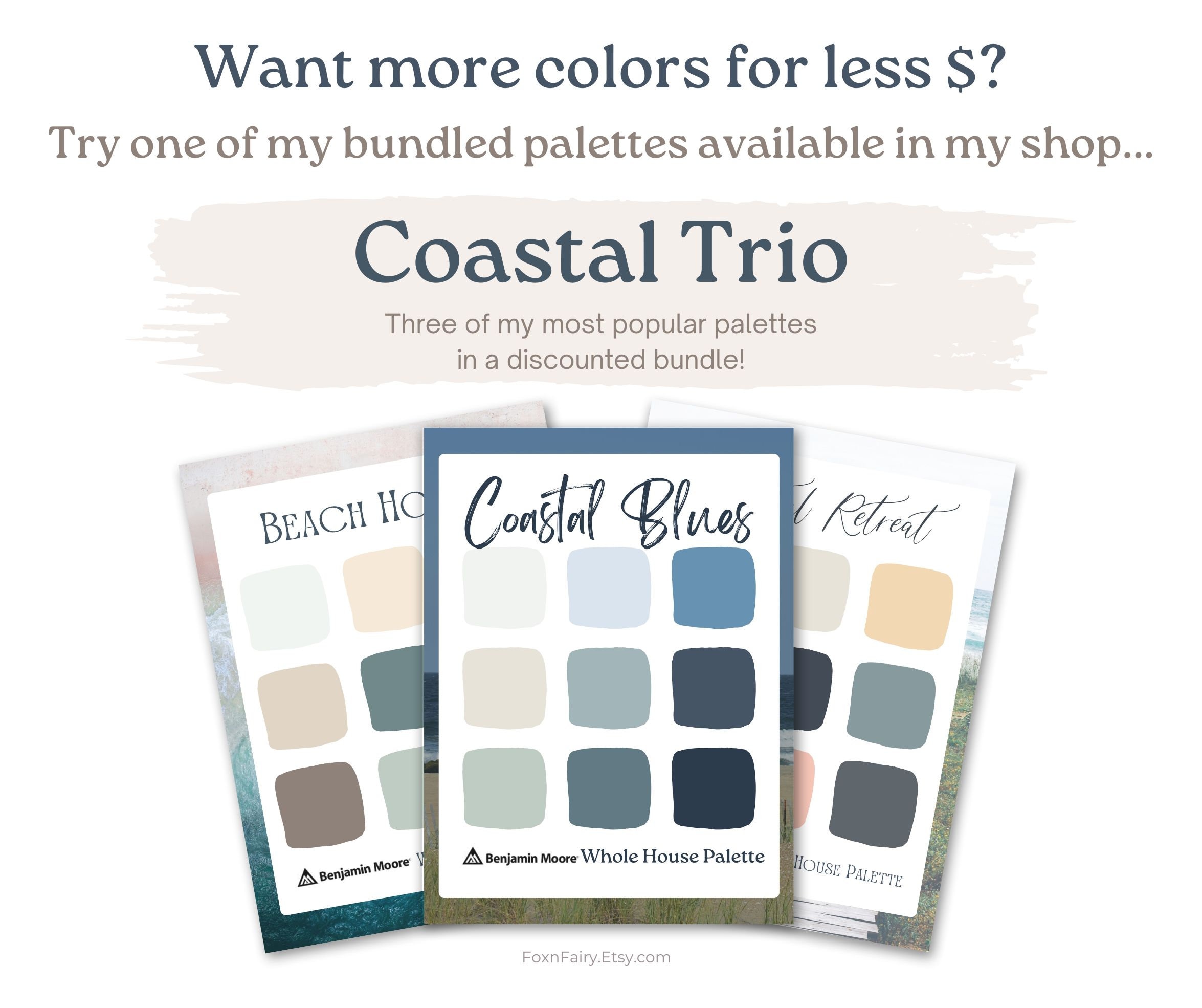 Beach House Paint Palette: Aegean Teal Coastal Color Scheme (PDF) - Etsy